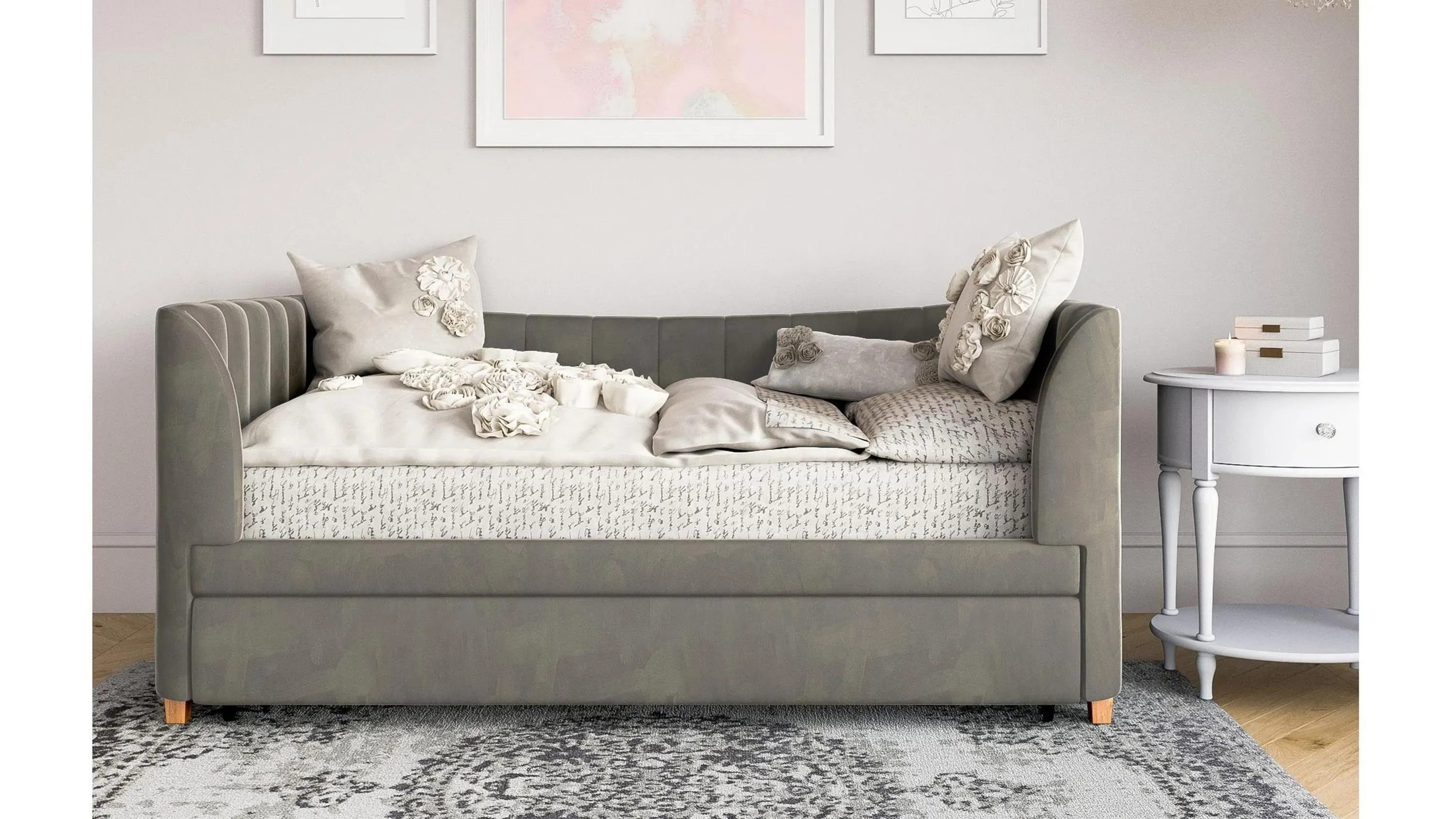 Little Seeds Valentina Upholstered Daybed with Trundle | Raymour & Flanigan