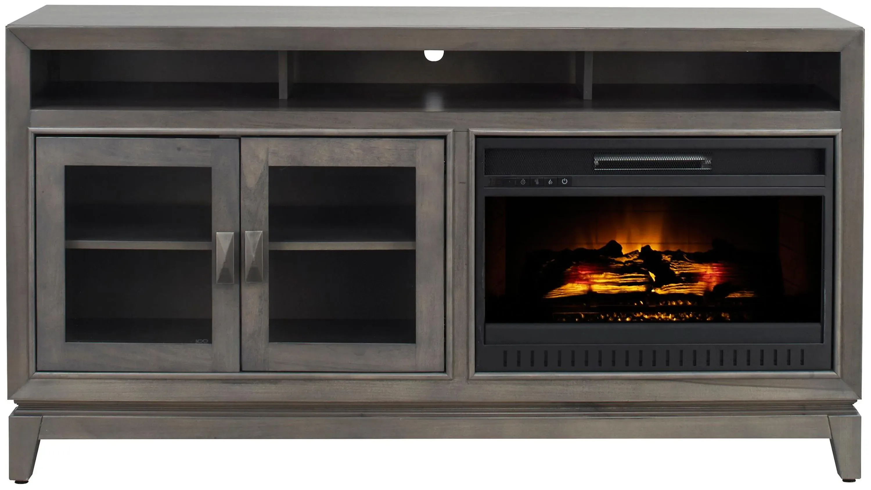 Raymour and flanigan entertainment center with fireplace store