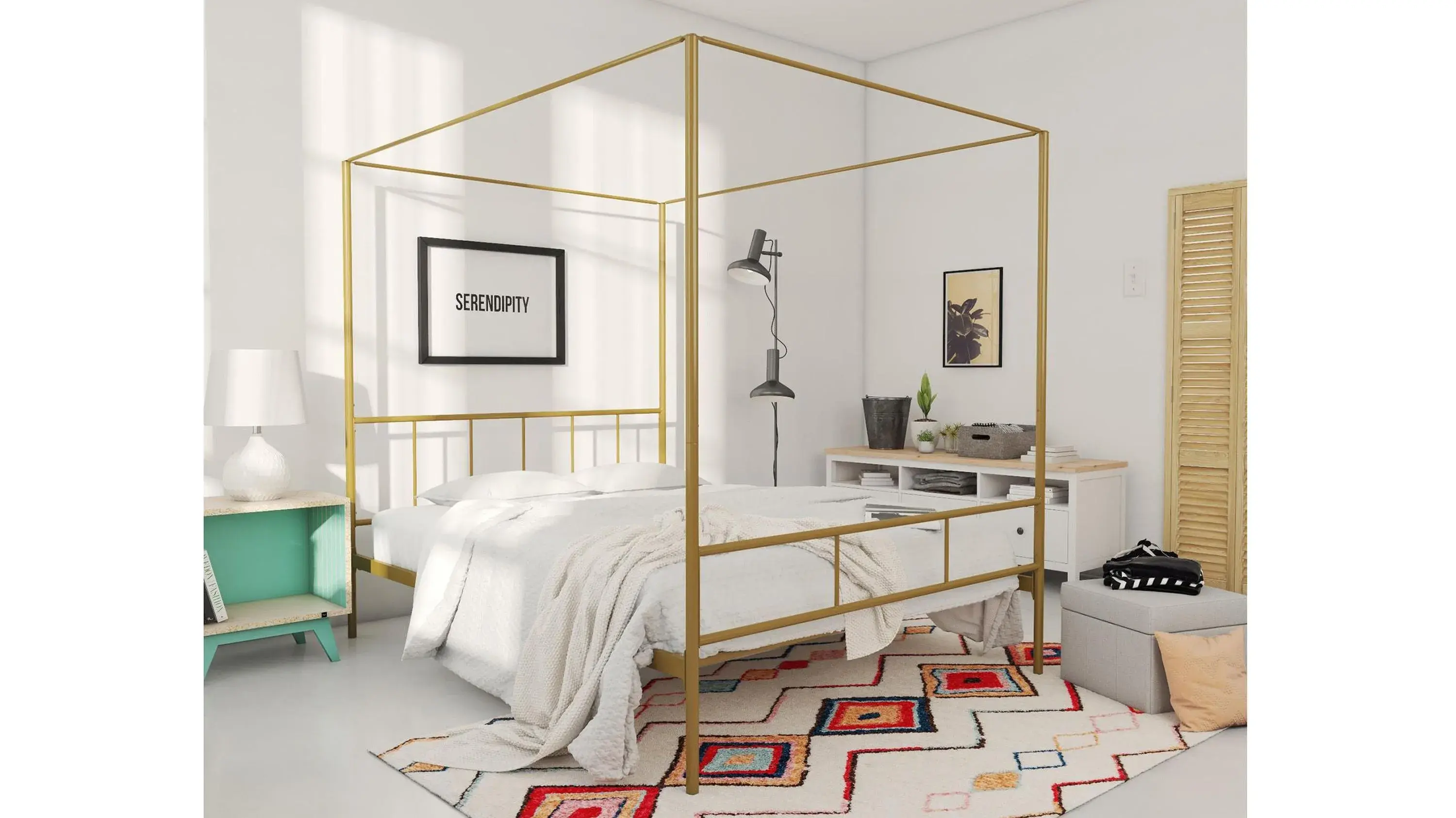 Marion Canopy Bed Full | Raymour & Flanigan