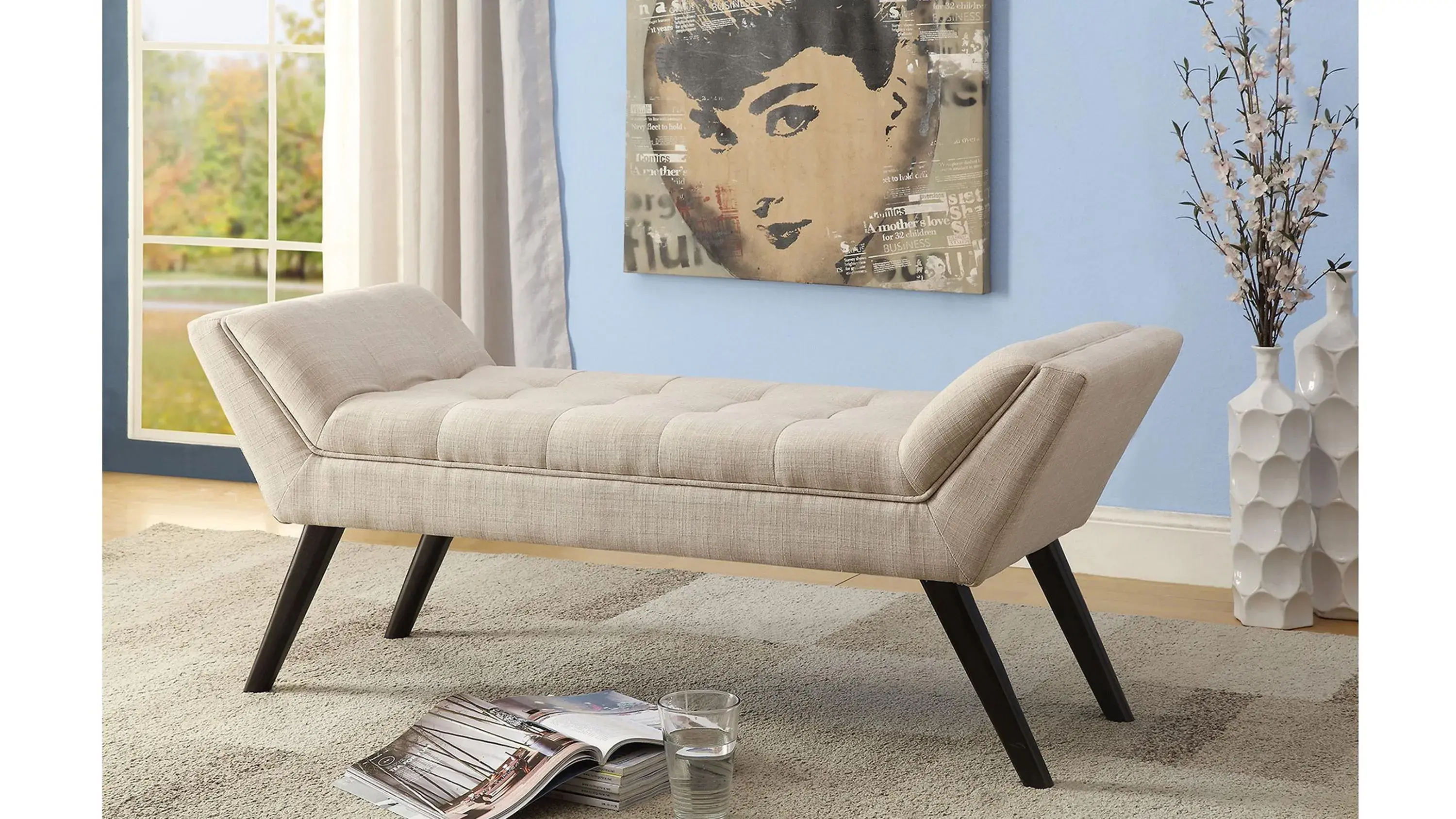 Tamblin Mid-century Bench | Raymour & Flanigan