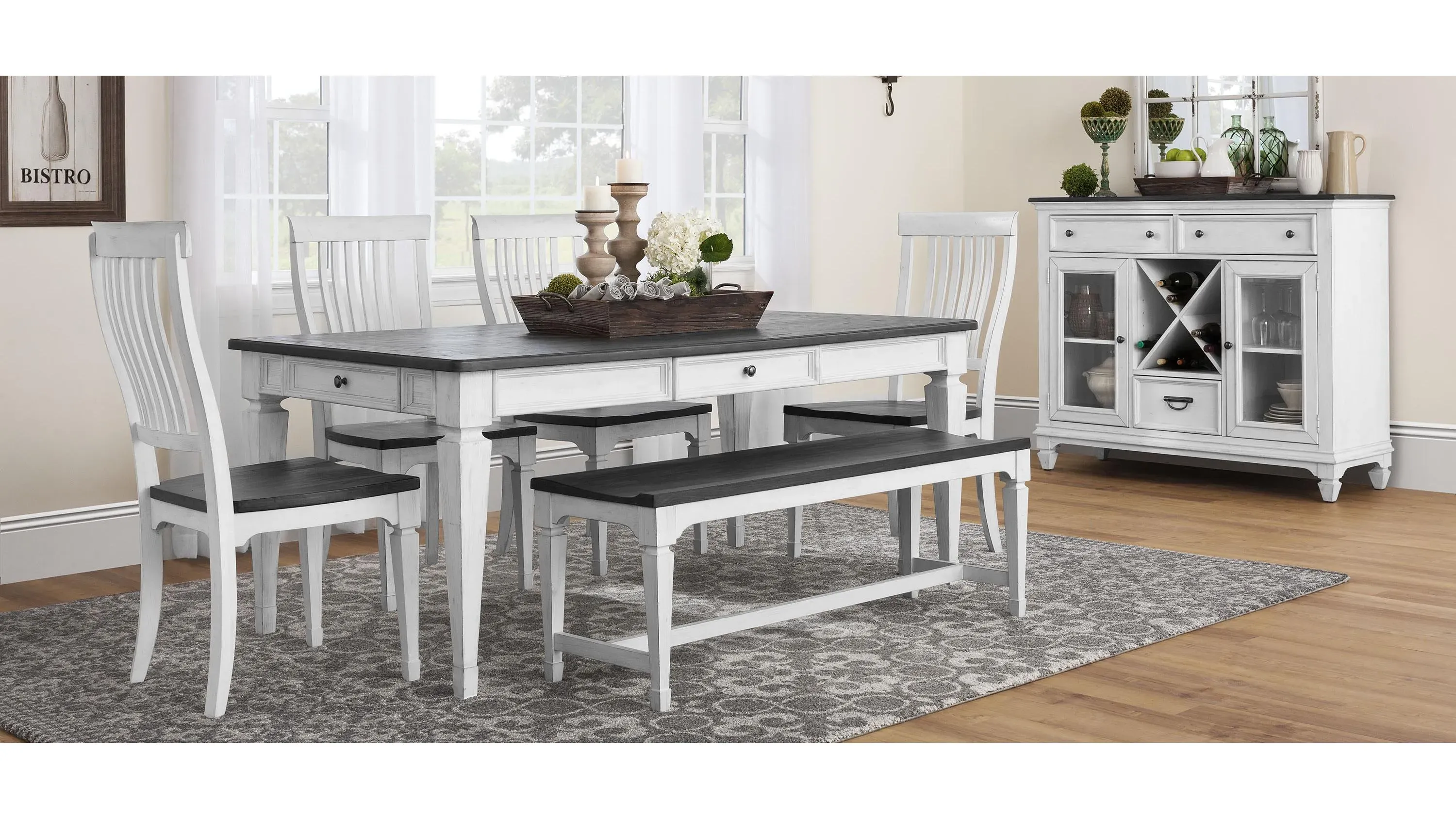 dining room table bench set
