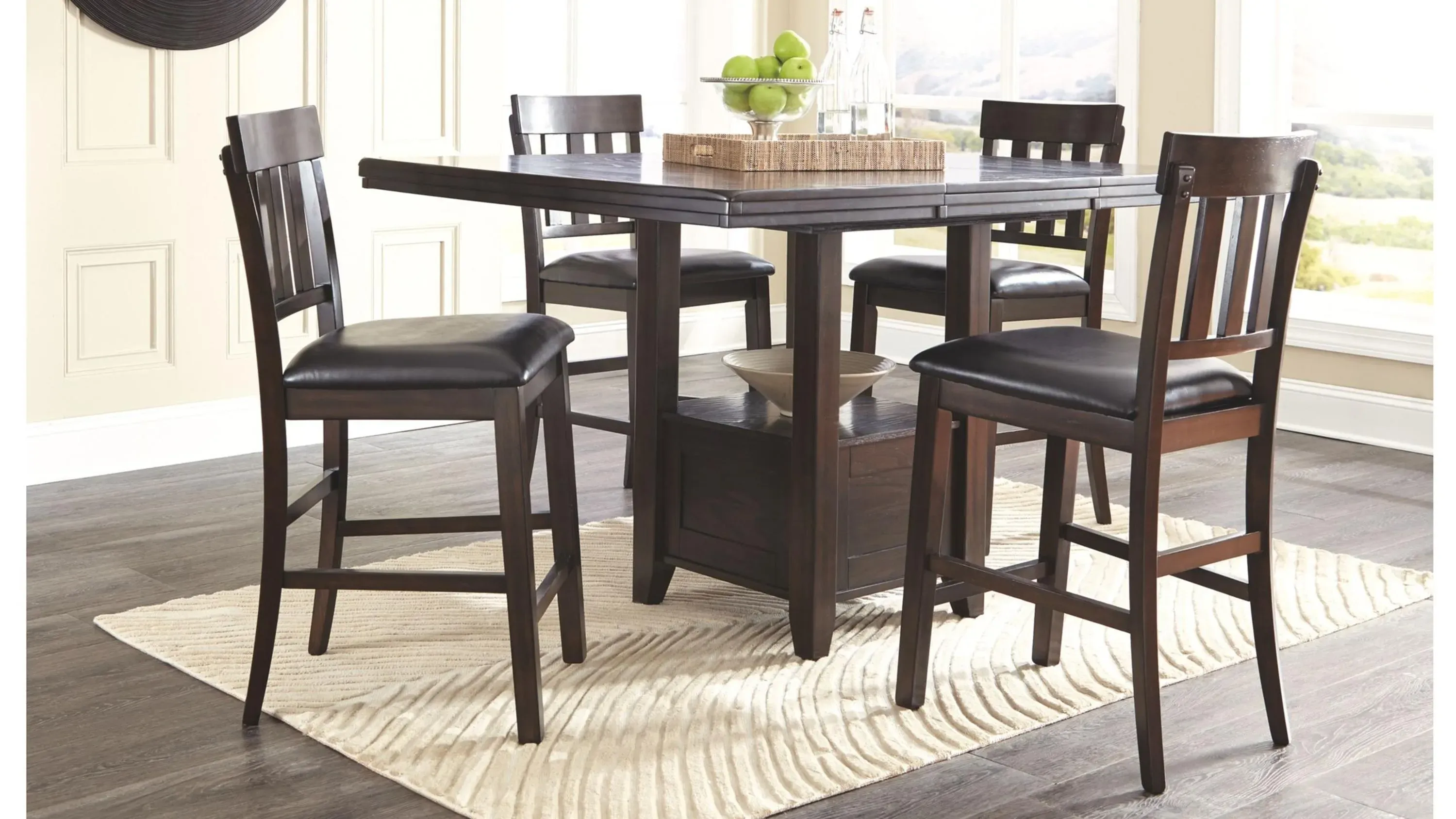 Haddigan Casual Rectangular Dining Room Counter Extendable Table ...