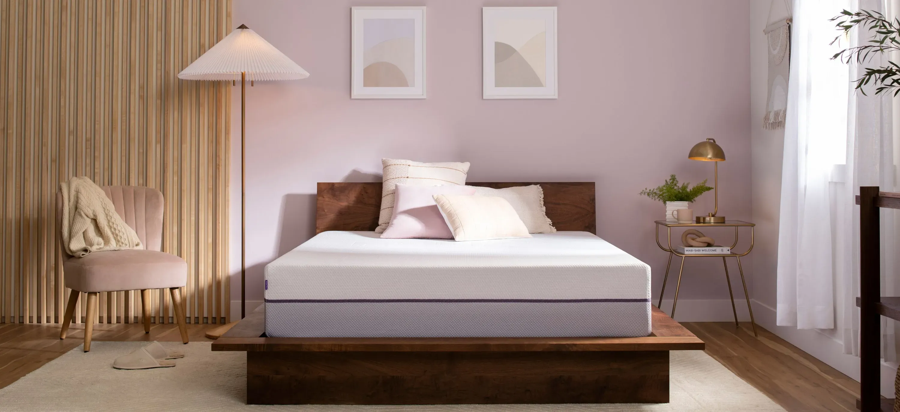 purple frame bed