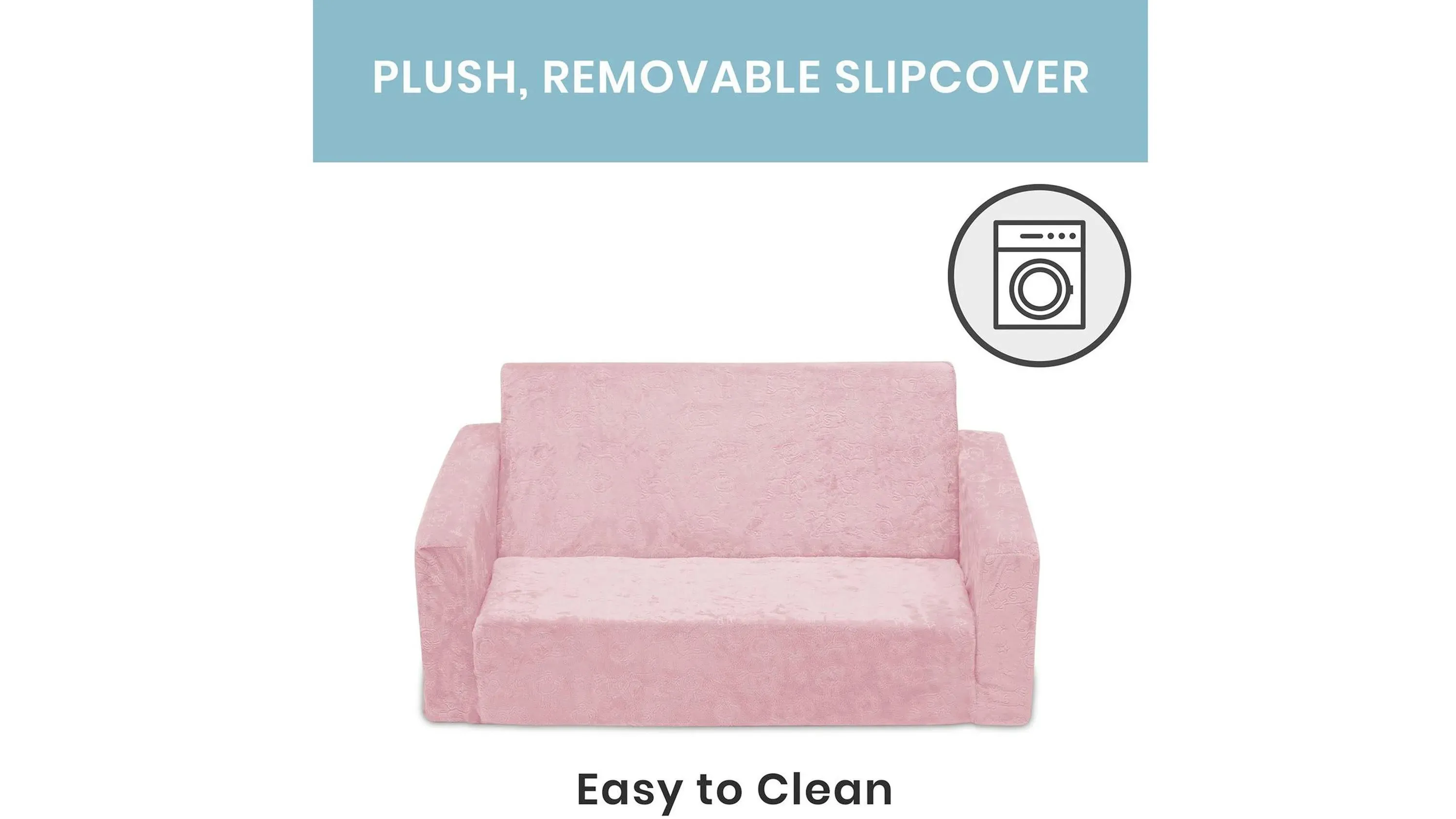Serta Perfect Sleeper Extra Wide Convertible Sofa to Lounger Pink