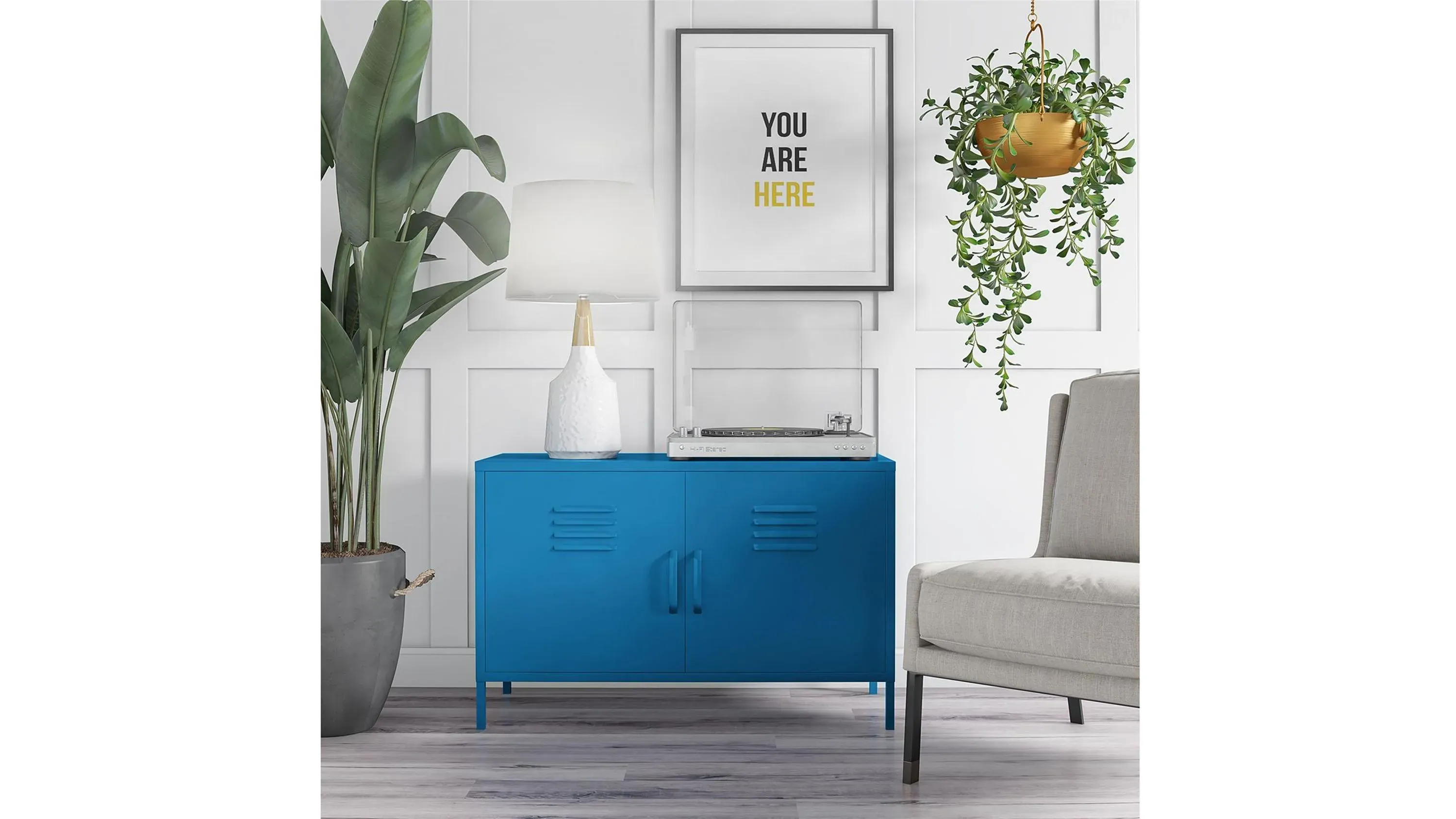 Novogratz Cache Two Door Metal Locker Accent Cabinet | Raymour & Flanigan