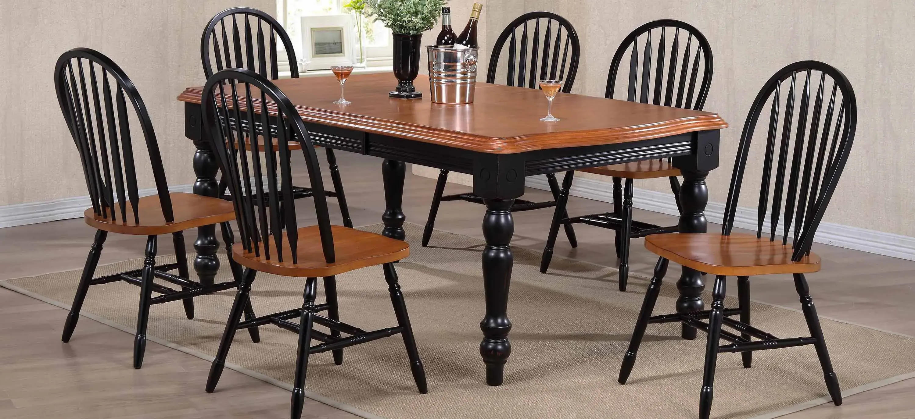 Sunset Trading Antique Black Cherry Extendable Dining Table