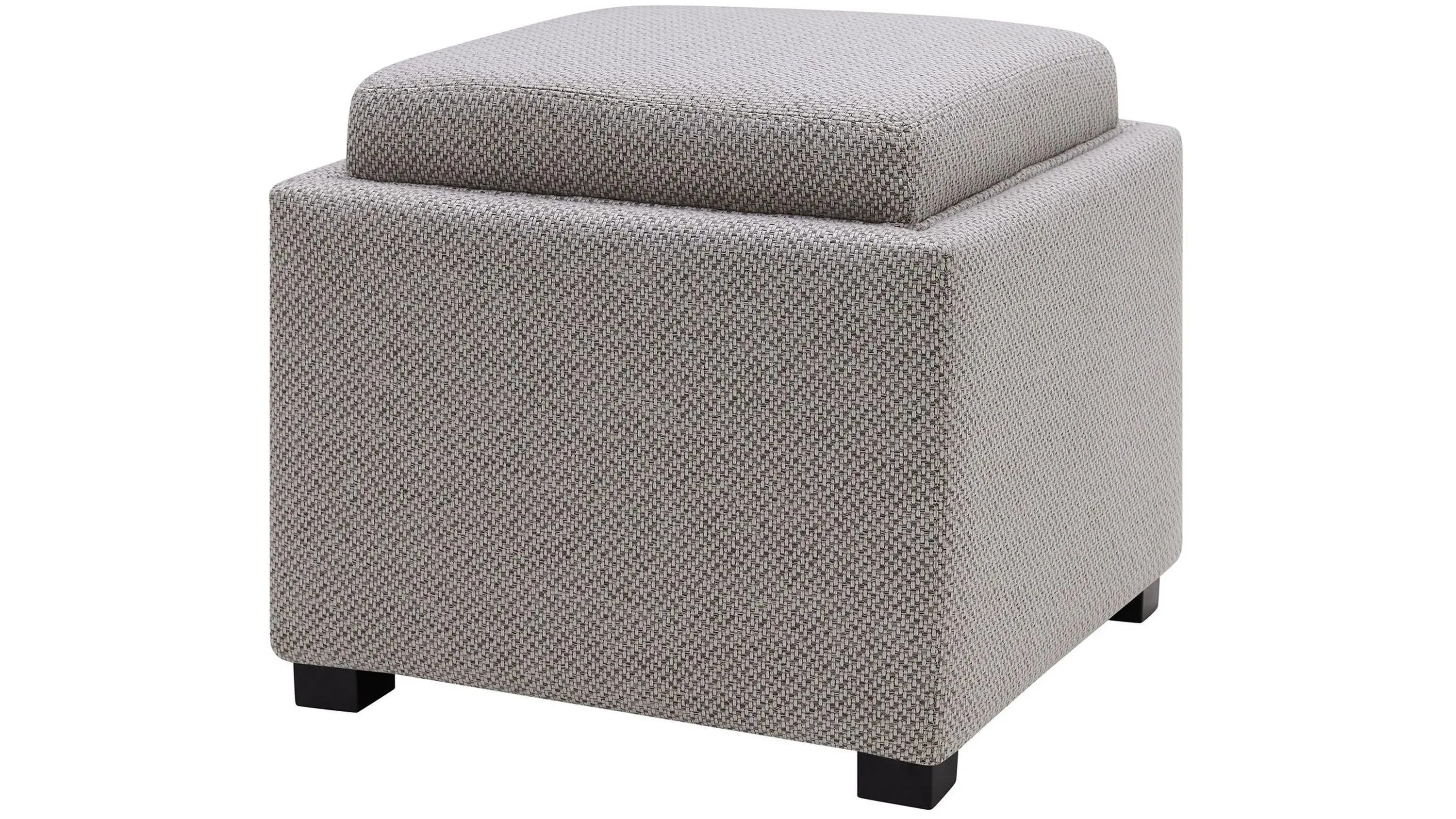 Fabric storage ottoman with tray store