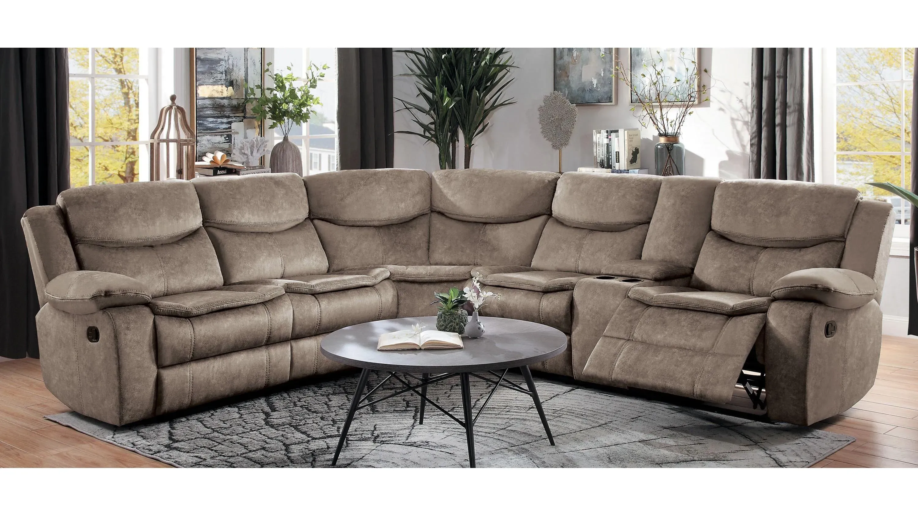 Sectional reclining sofa fabric store