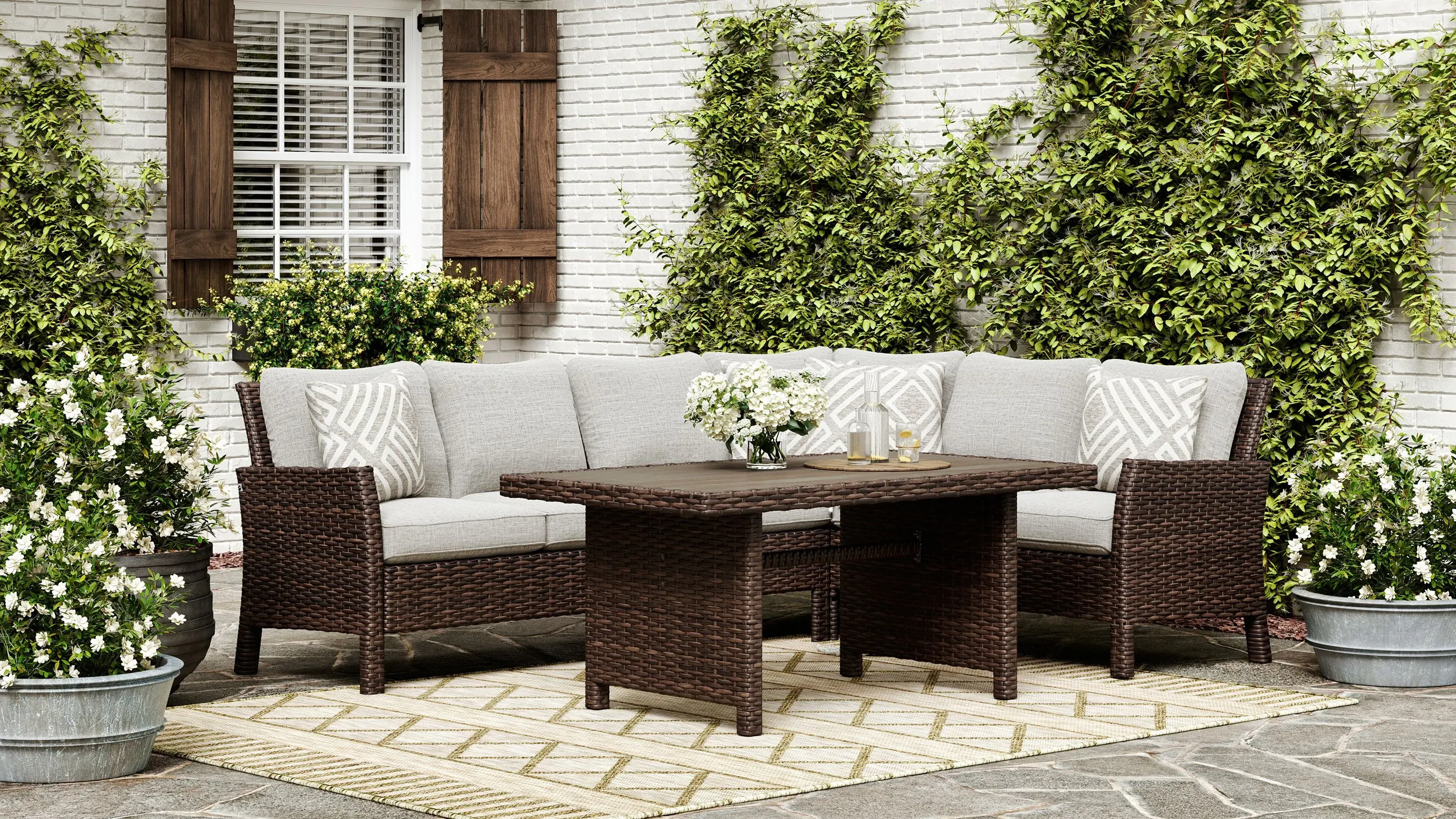 sectional dining room table