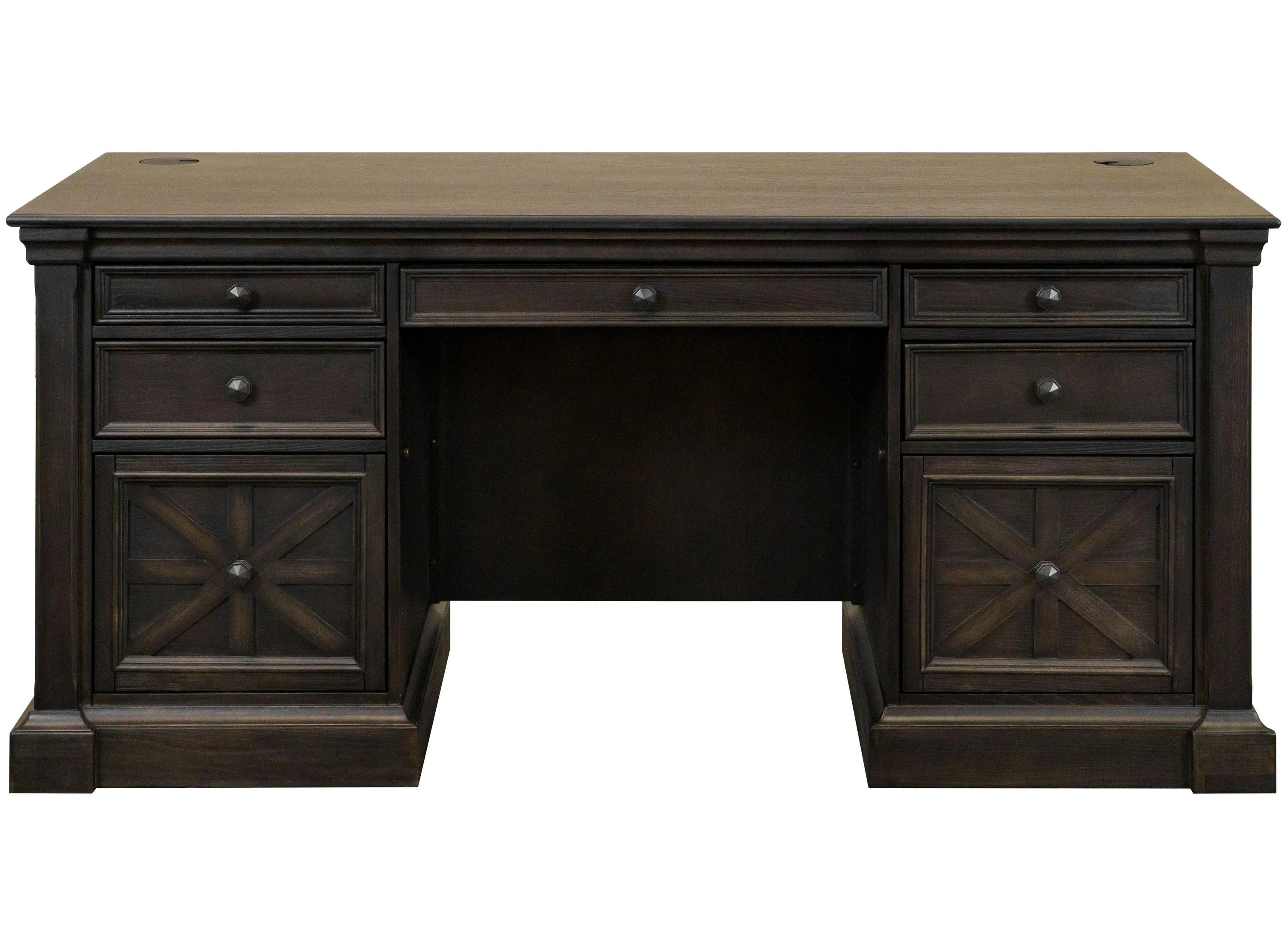 Kingston Traditional Wood Double Pedestal Executive Desk | Raymour ...