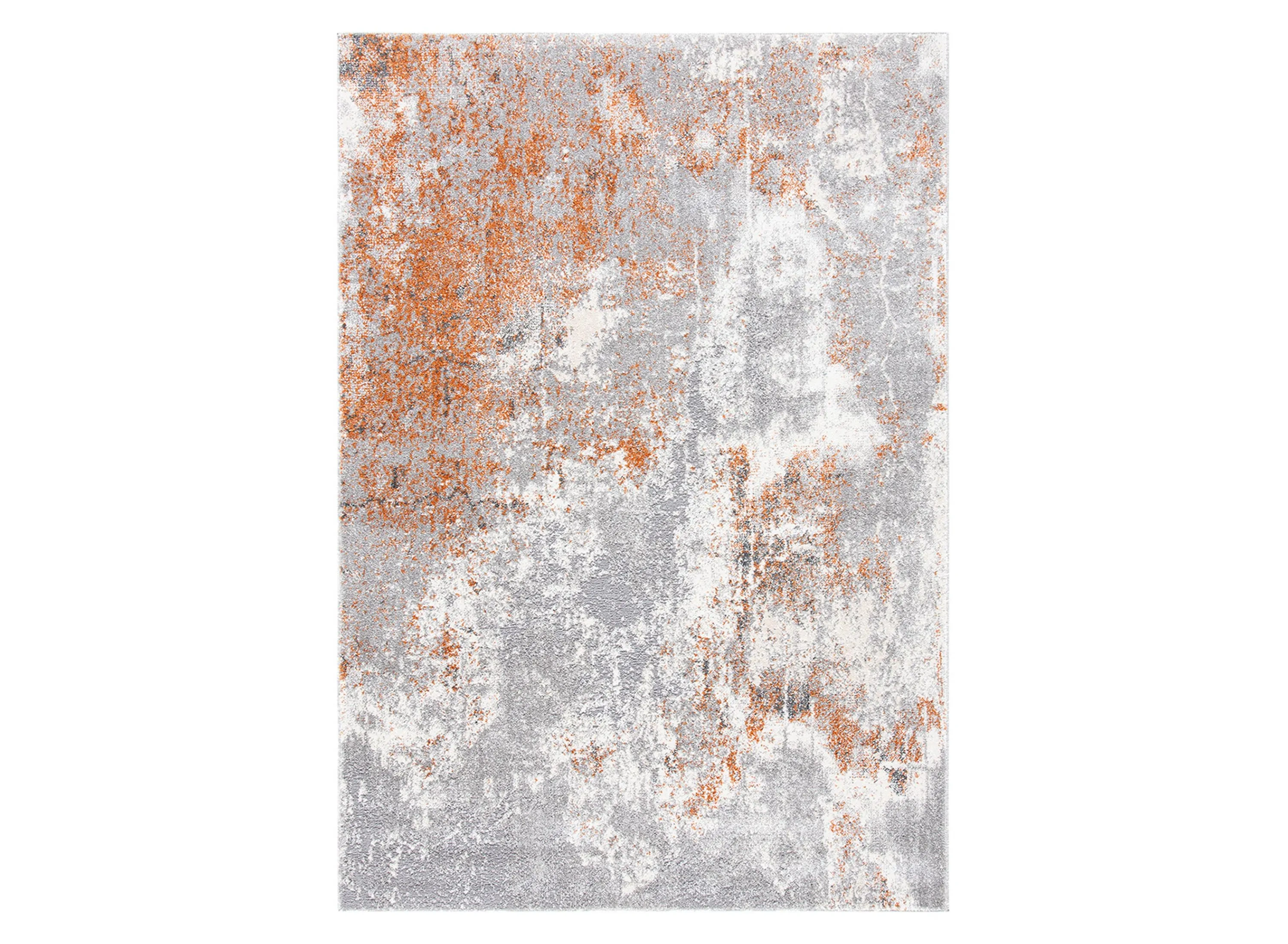 Osbourne Gray & Rust Area Rug | Raymour & Flanigan | Raymour & Flanigan