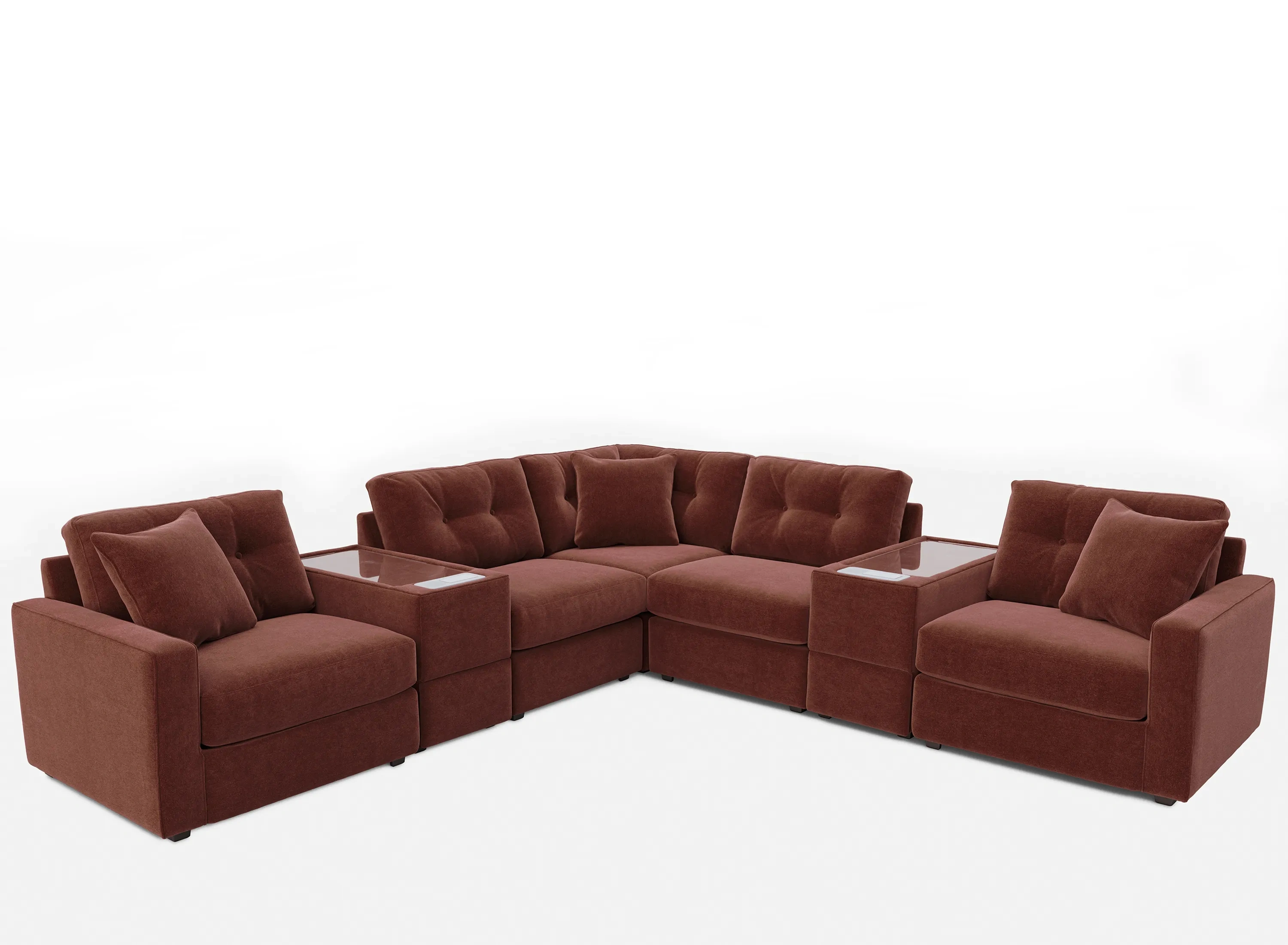 ModularOne 7-pc. Sectional w/Two Power Consoles | Raymour & Flanigan