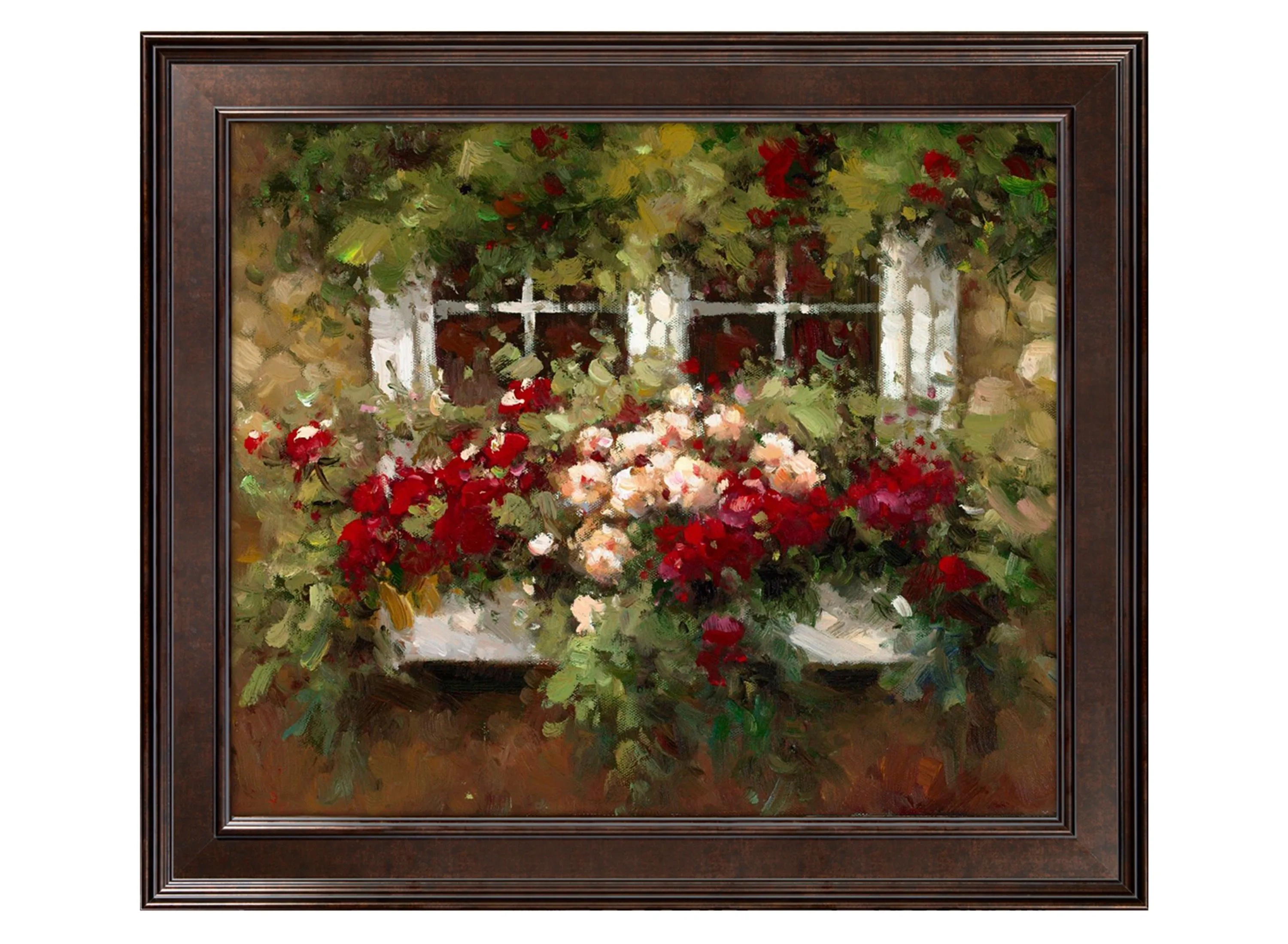 Flowers on Window Framed Canvas Wall Art | Raymour & Flanigan