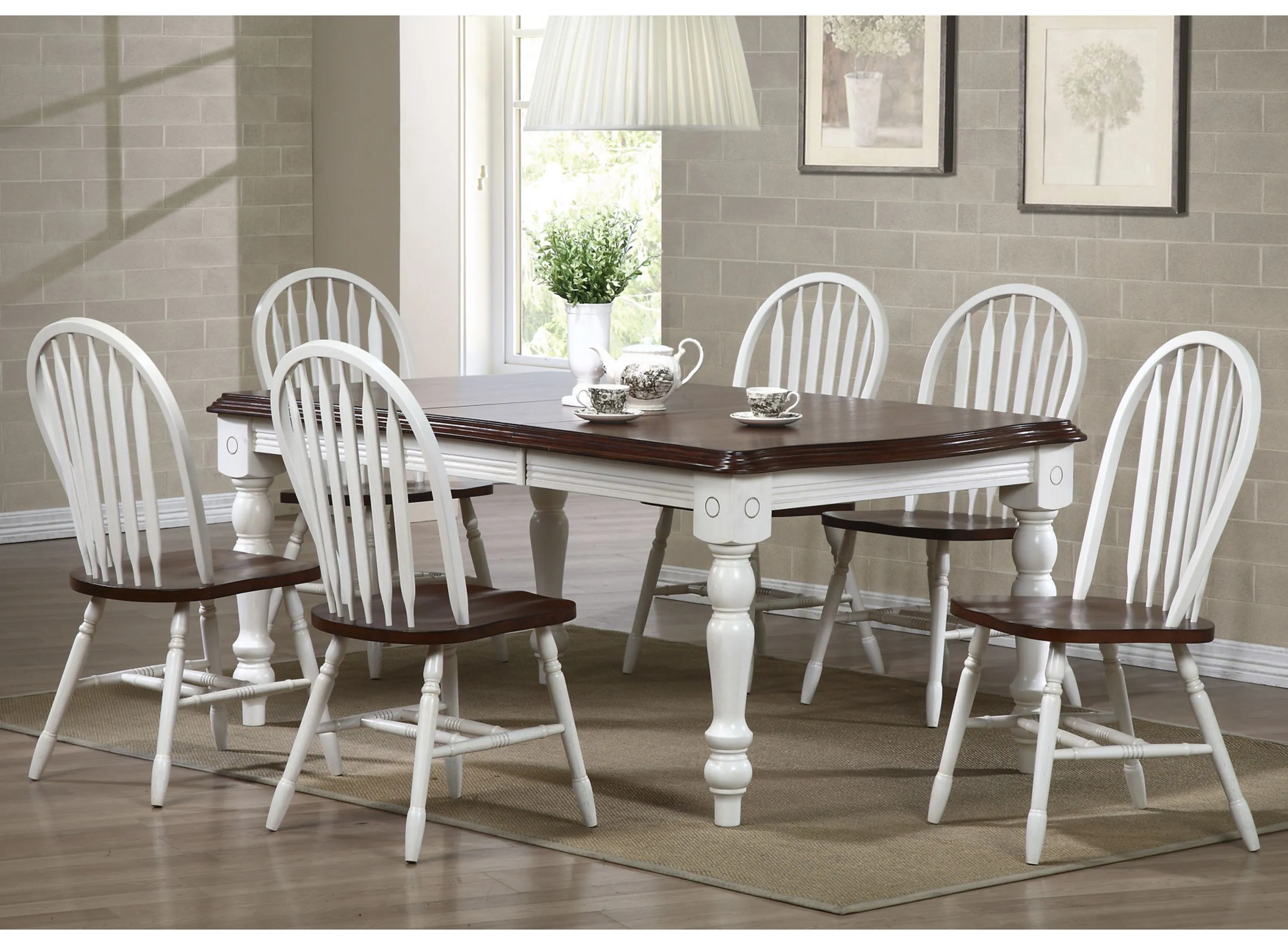 Fenway 7-pc. Dining Set w/ Arrowback Chairs | Raymour & Flanigan