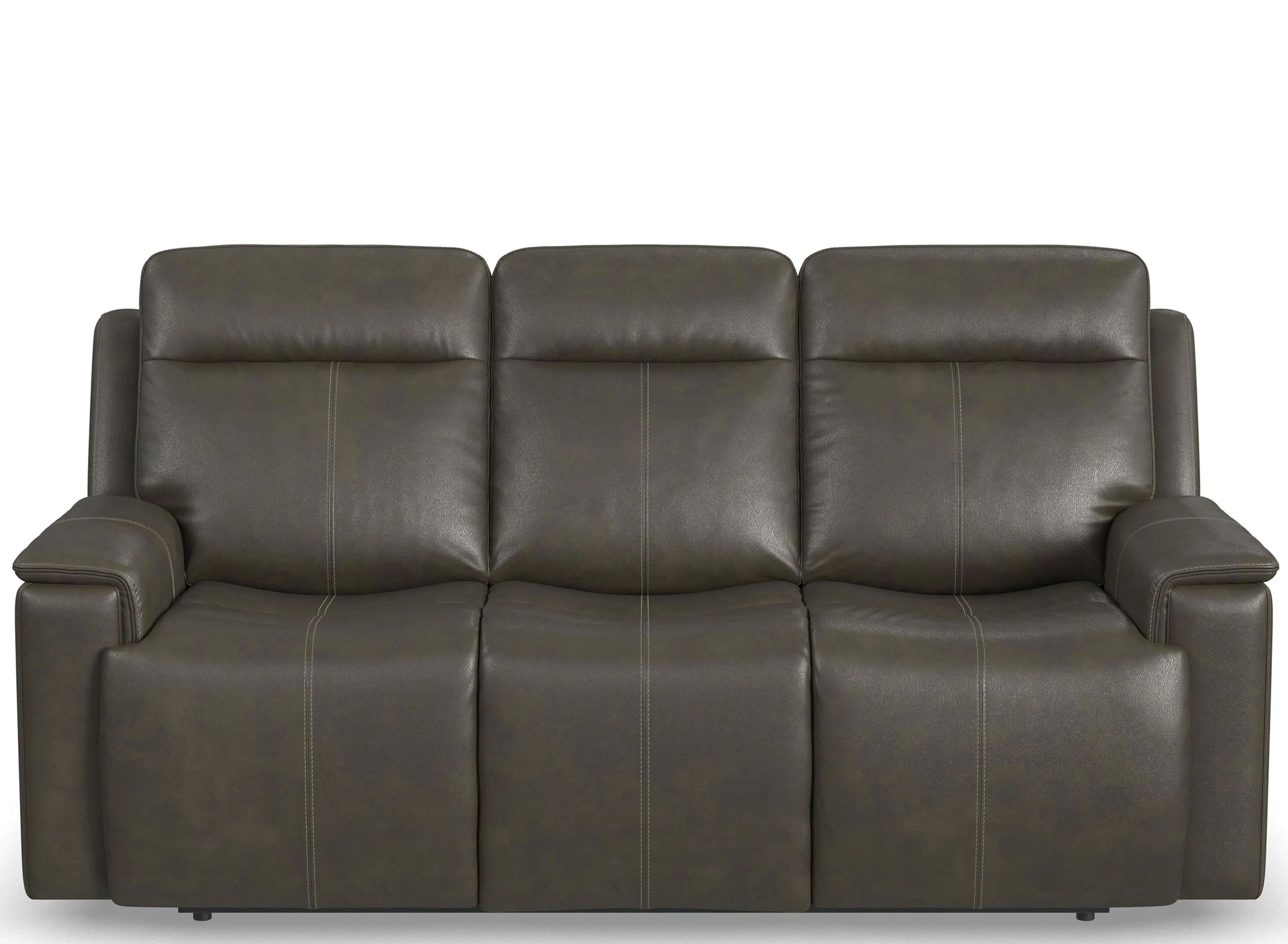 Odell Leather Power Reclining Sofa with Power Headrest and Lumbar ...