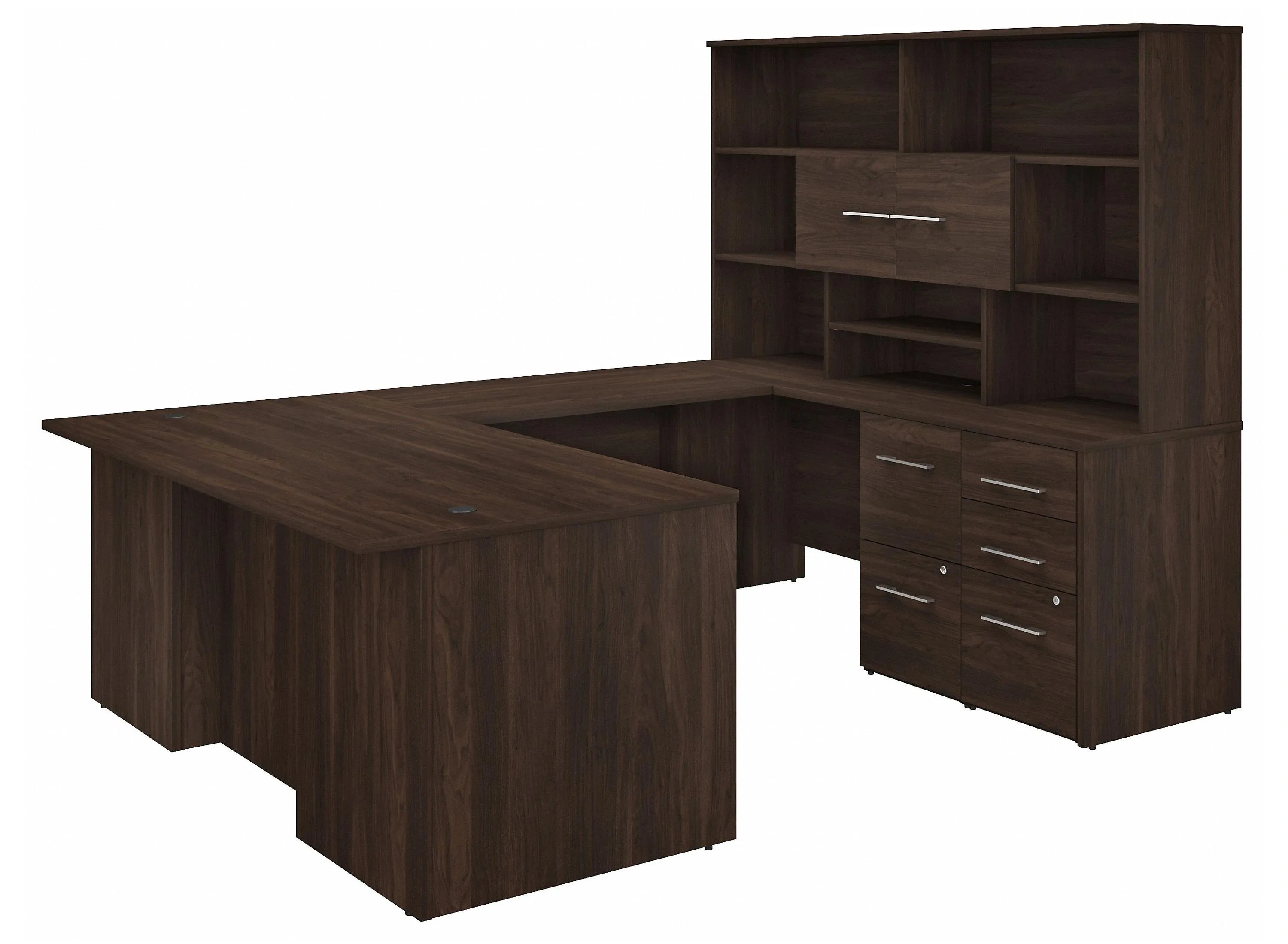 Office 500 72W U Shaped Executive Desk w/ Drawers & Hutch | Raymour ...
