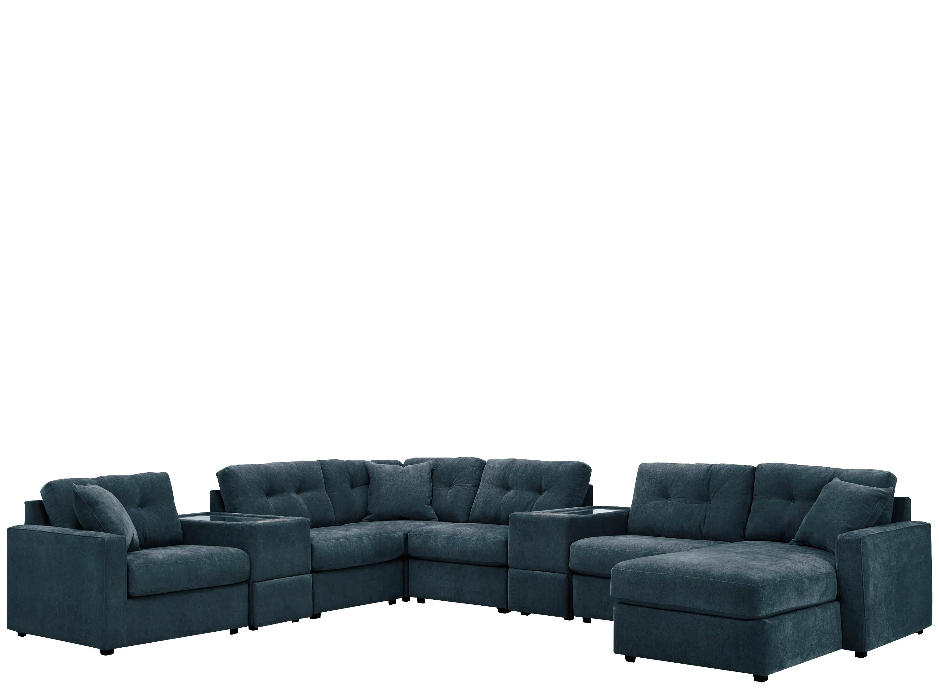 ModularOne 8-pc. Sectional w/Two Power Consoles | Raymour & Flanigan