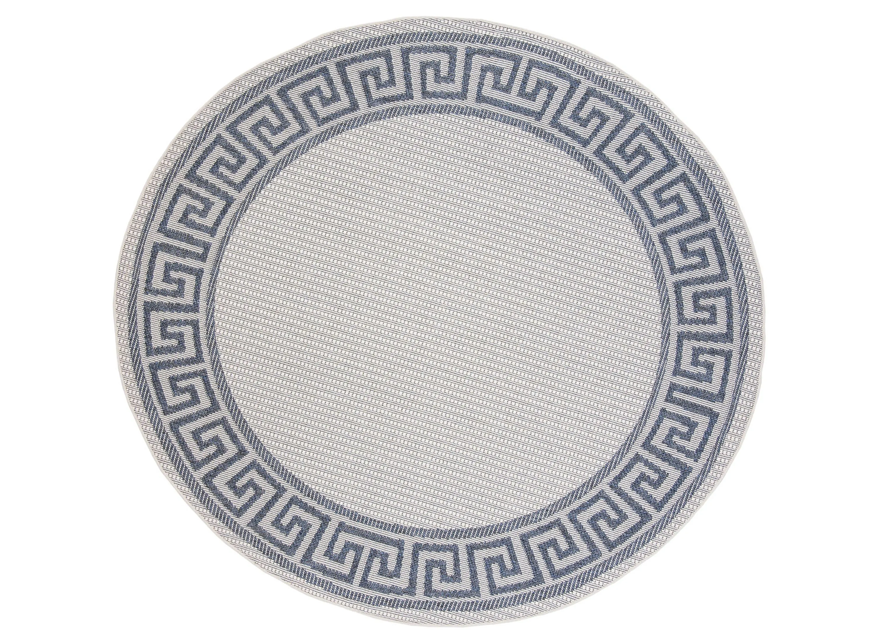 Bermuda Greek Key Indoor/Outdoor Round Area Rug | Raymour & Flanigan ...