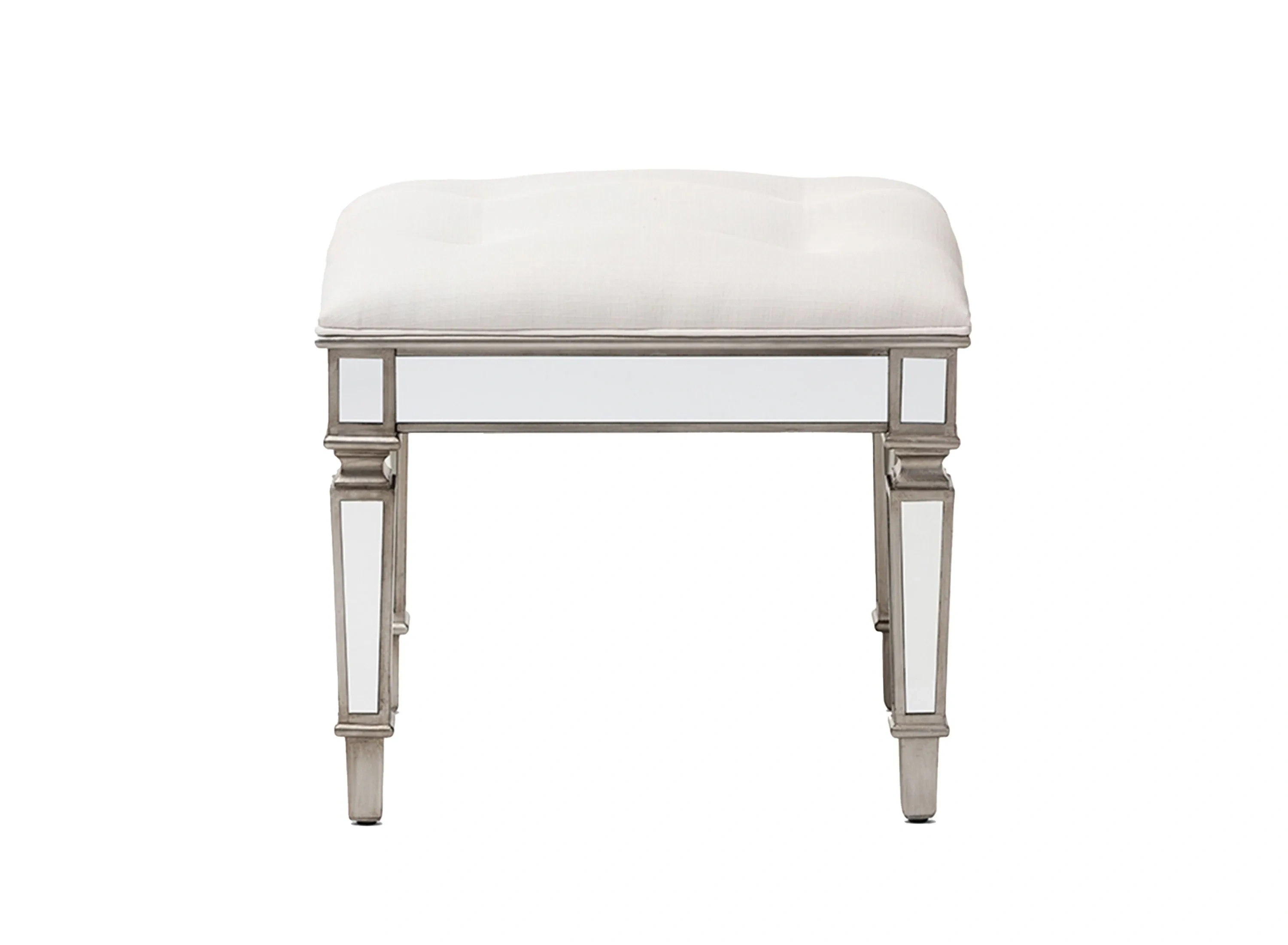 Marielle Mirrored Ottoman Vanity Bench | Raymour & Flanigan