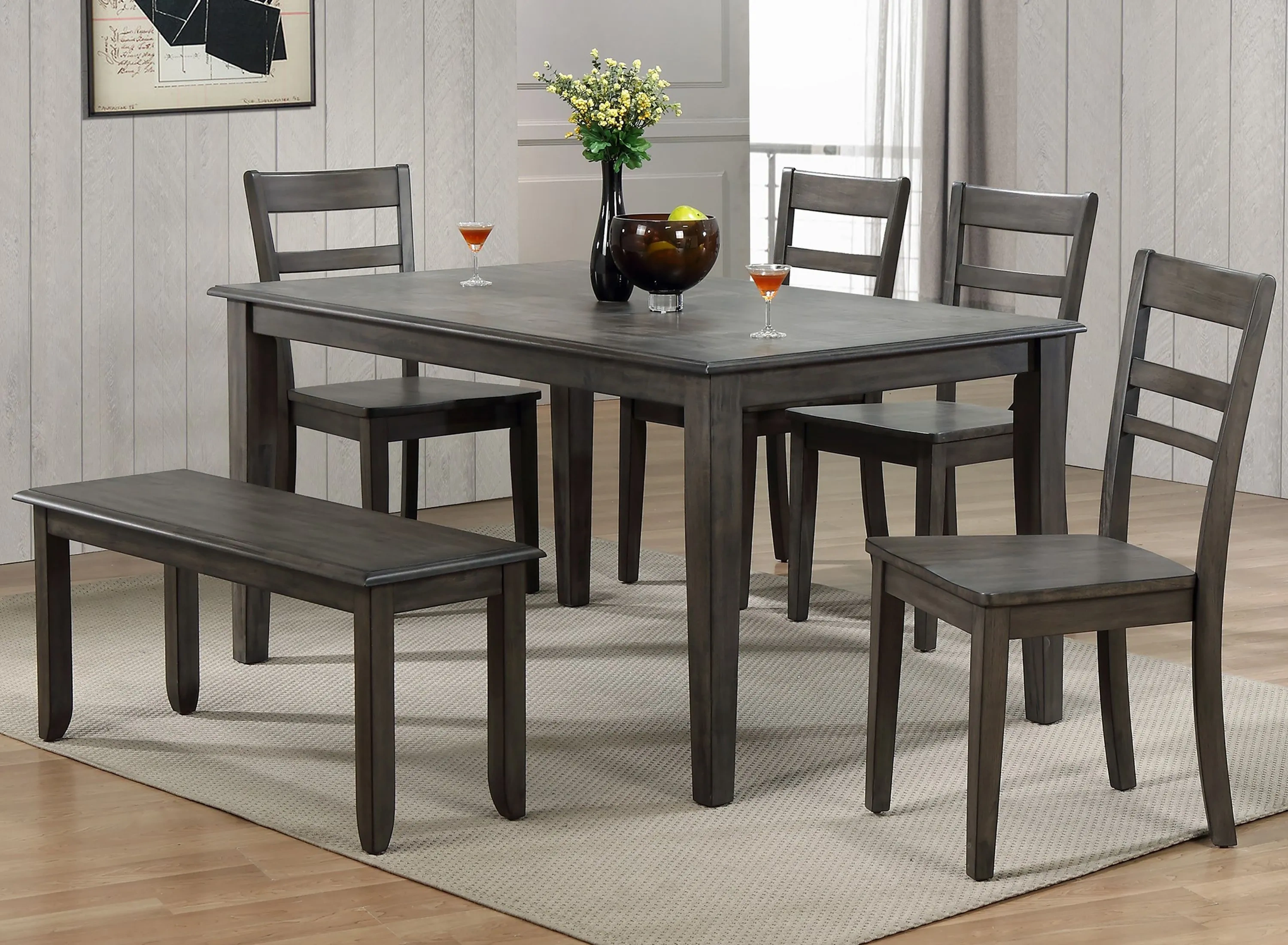 Eastlane 6-pc. Dining Set w/ Bench | Raymour & Flanigan
