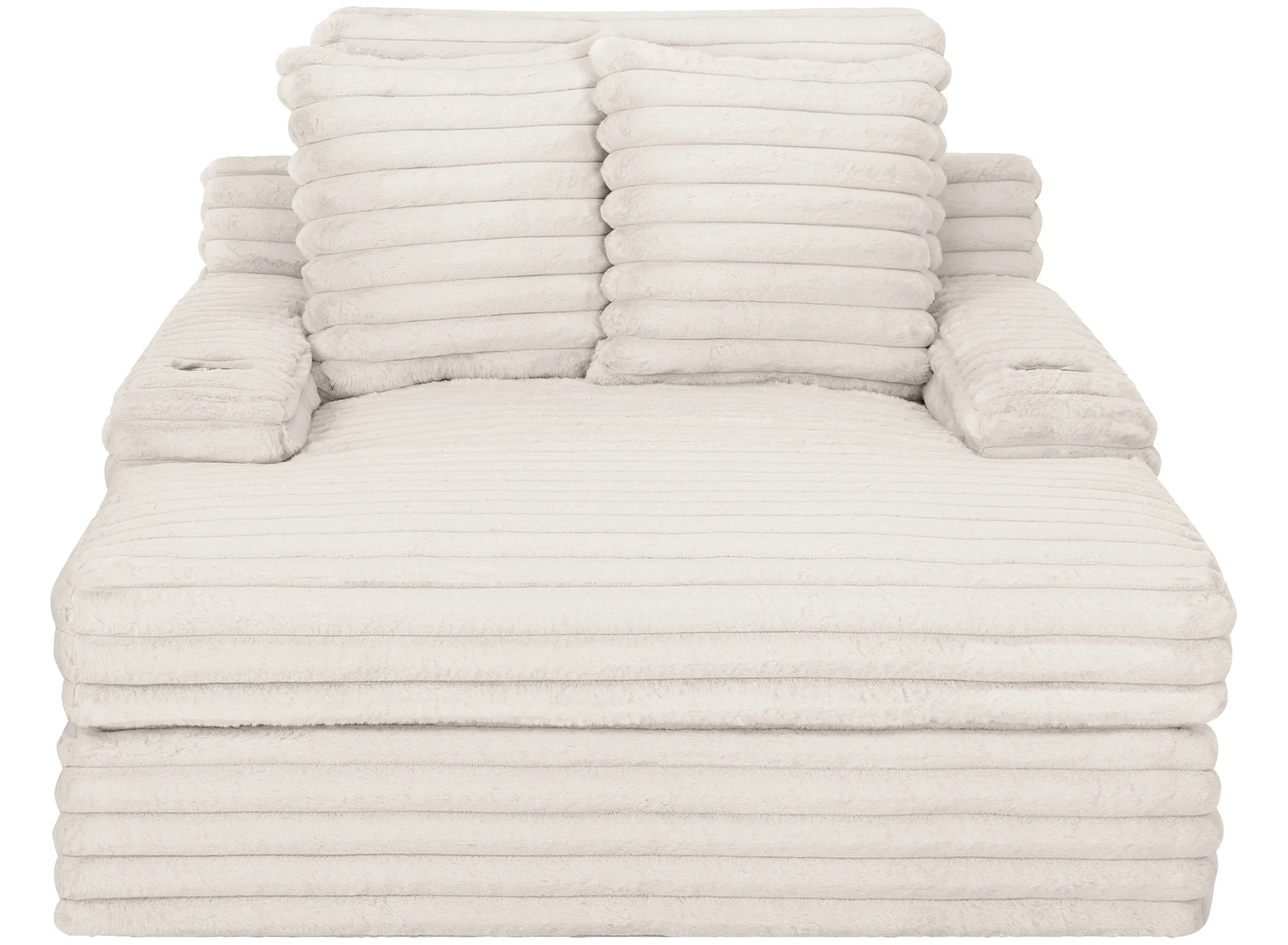 Woolly Small Chaise w/ Dual Cup Holders and USB | Raymour & Flanigan