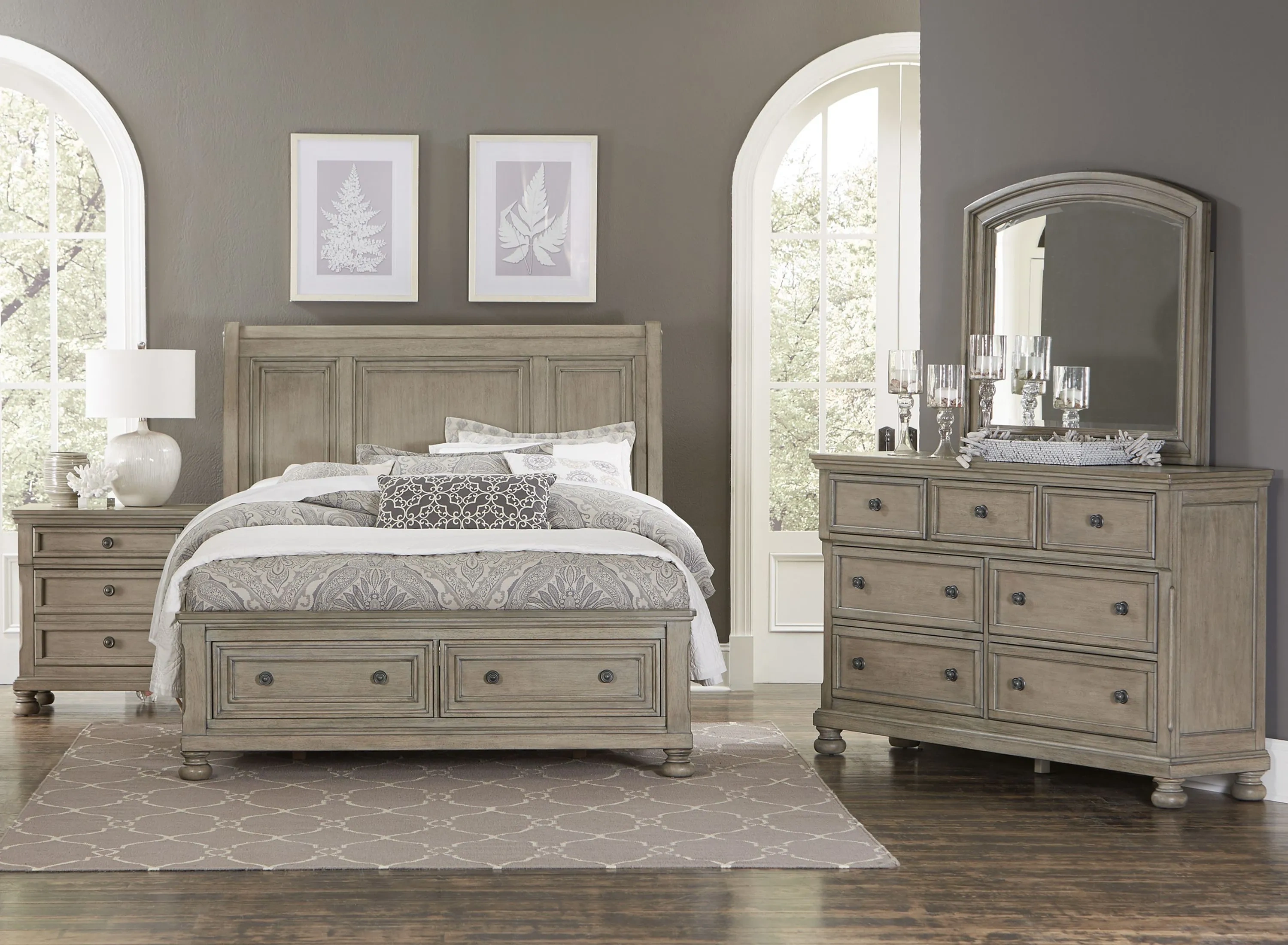 Donegan 4-pc. Sleigh Platform Storage Bedroom Set | Raymour & Flanigan