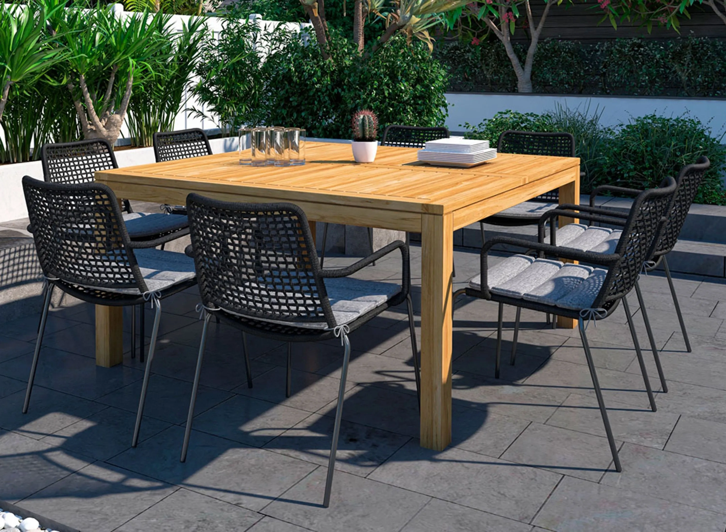 Amazonia Outdoor 9-pc. Square Patio Dining Table Set | Raymour & Flanigan