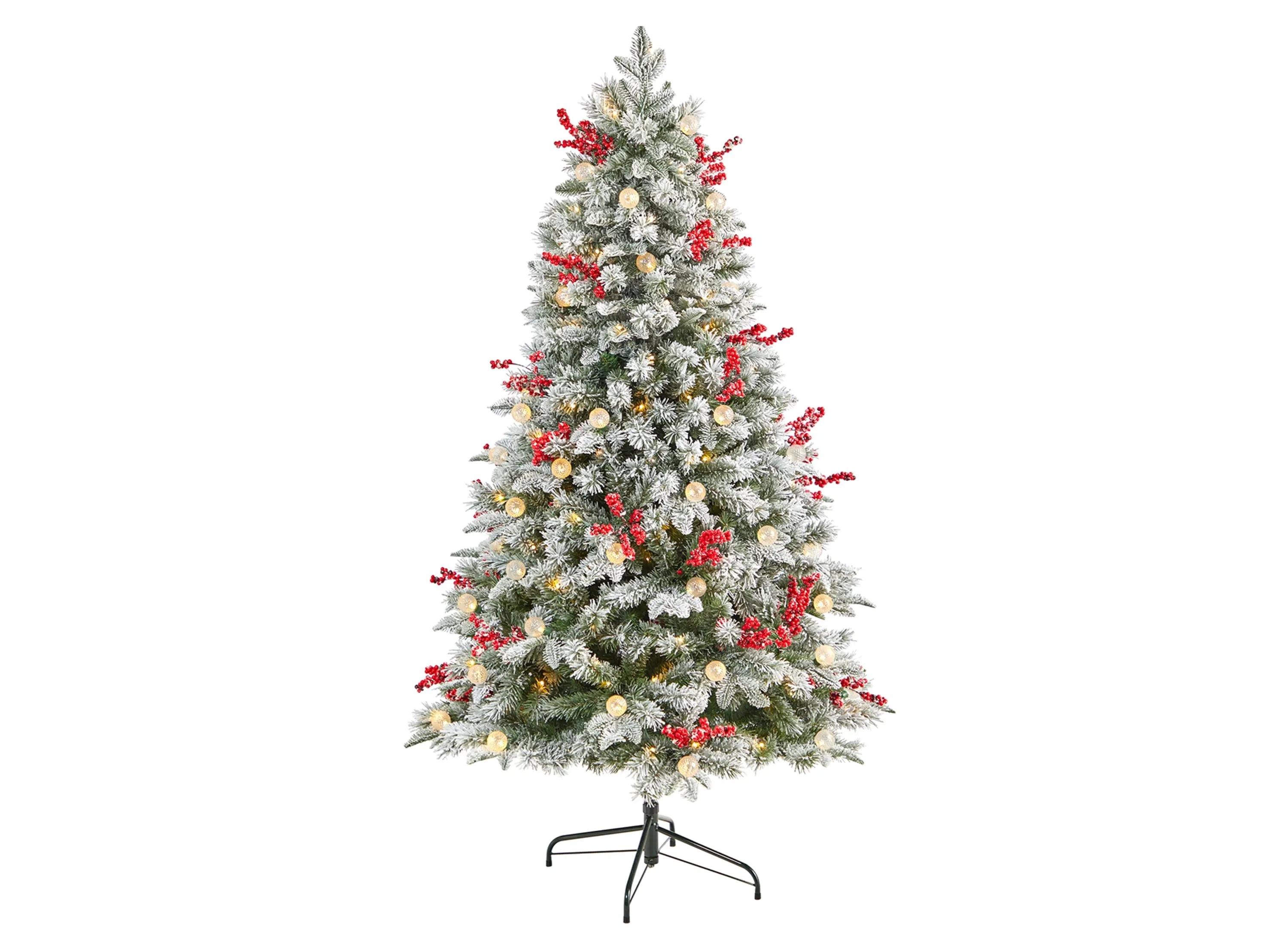6' Pre-Lit Snow Tipped Norwegian Fir Artificial Tree | Raymour & Flanigan