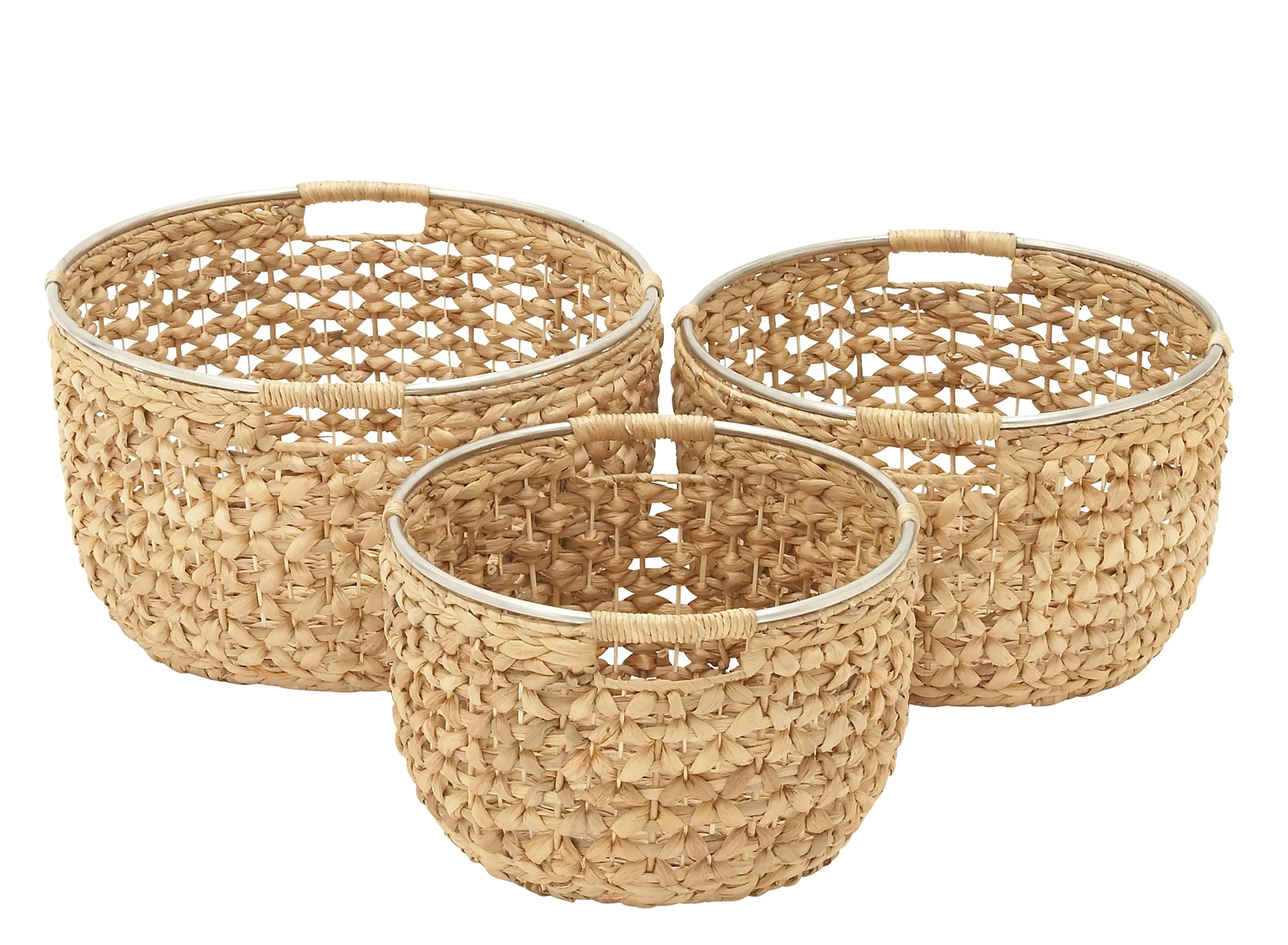 Ivy Collection Set of 3 Round Storage Baskets | Raymour & Flanigan