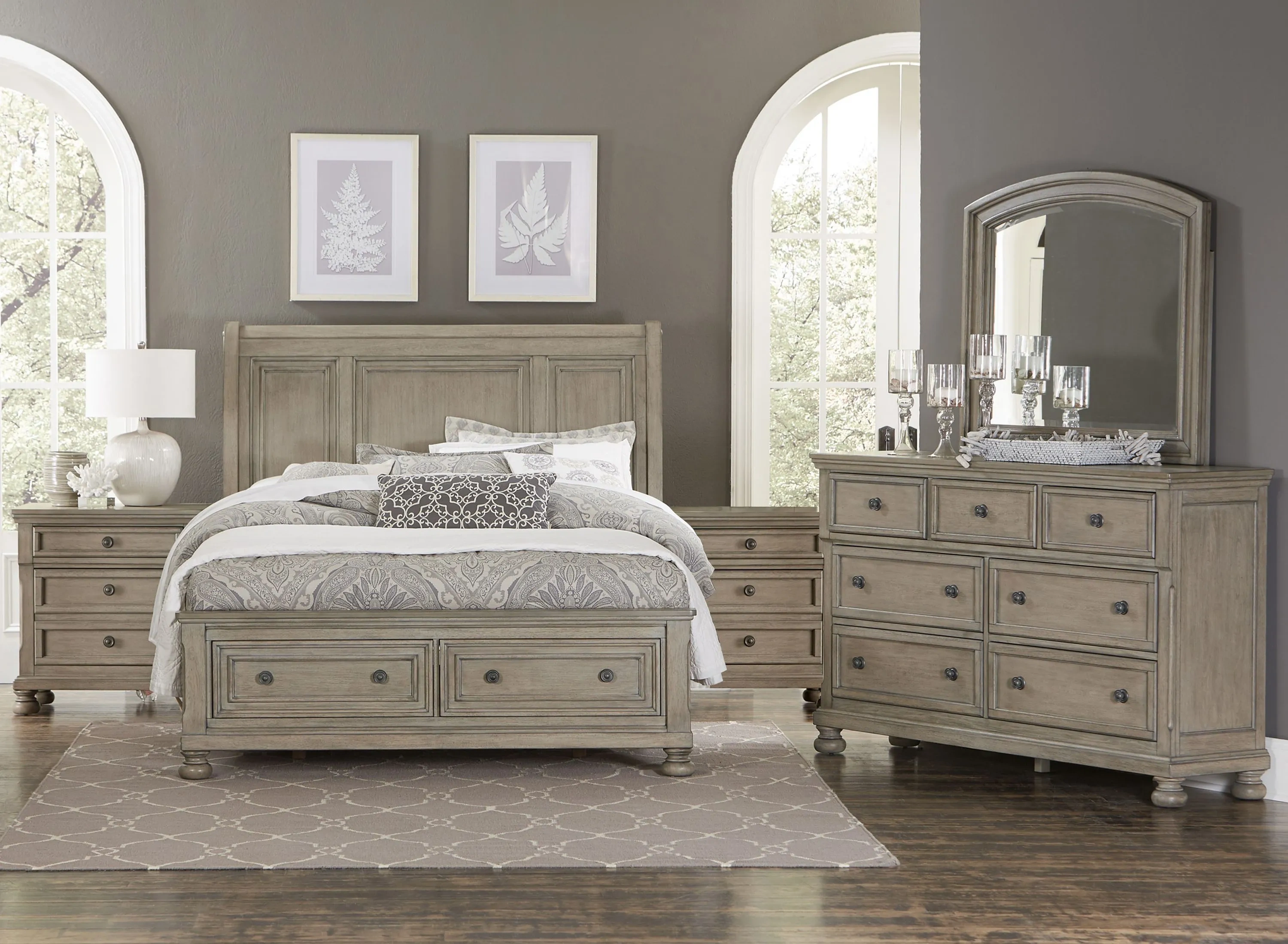 Donegan 5-Pc. Sleigh Platform Storage Bedroom Set | Raymour & Flanigan