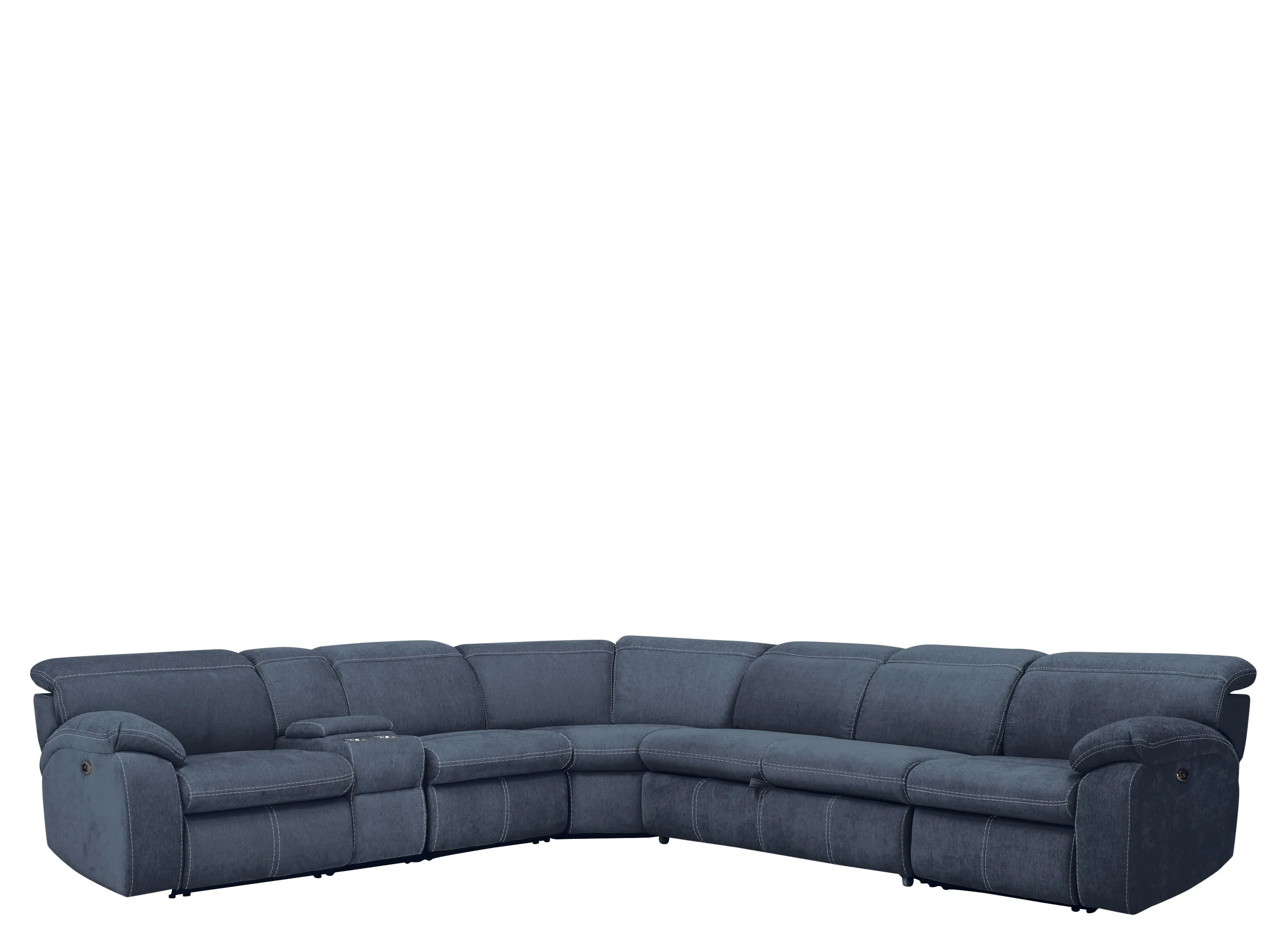 Enbright Microfiber 6 pc. Power Reclining Sectional w Pop Up Sleeper Raymour Flanigan