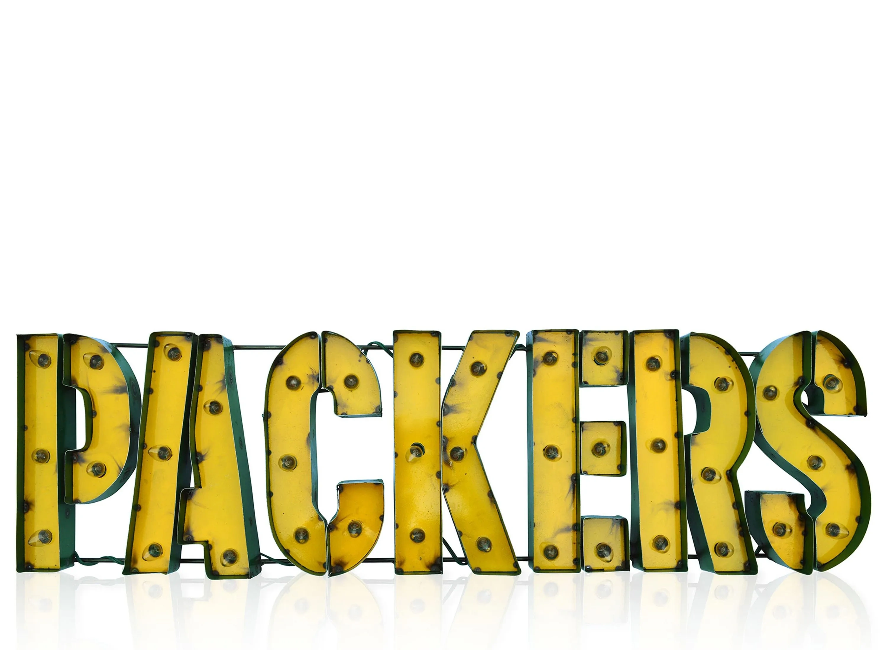 Green Bay Packers NFL Lighted Recycled Metal Sign | Raymour & Flanigan